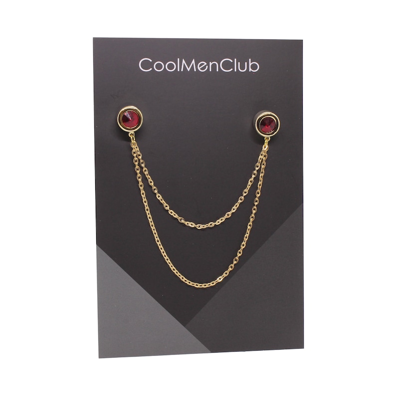 5 in 1 Shirt Collar Pin With Changeable Stones Shirt Gold - Etsy