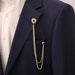 Gold Color Shirt Jacket Collar Chain Brooch Set, Jacket Lapel Pin,shirt ...
