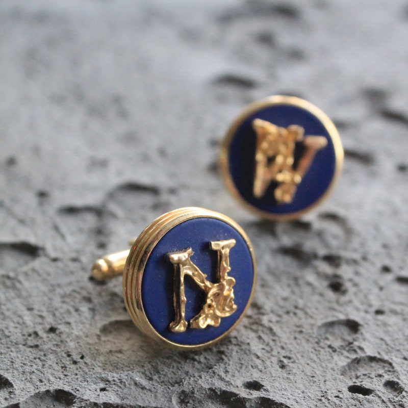 Initial Cufflinks - Etsy