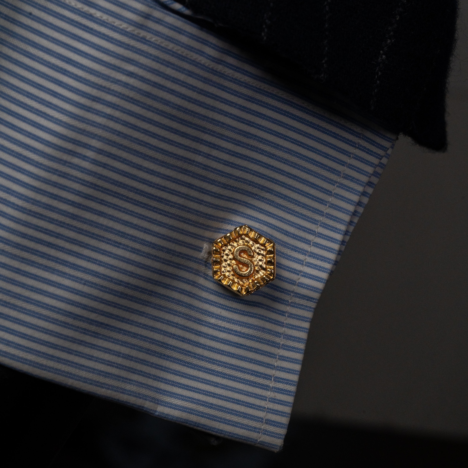Personalized Initial Collar Pin: Handmade Gold Chain Brooch - Etsy