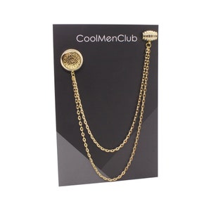 Gold Color Shirt Jacket Collar Chain Brooch Set, Suit Lapel Pin,shirt ...