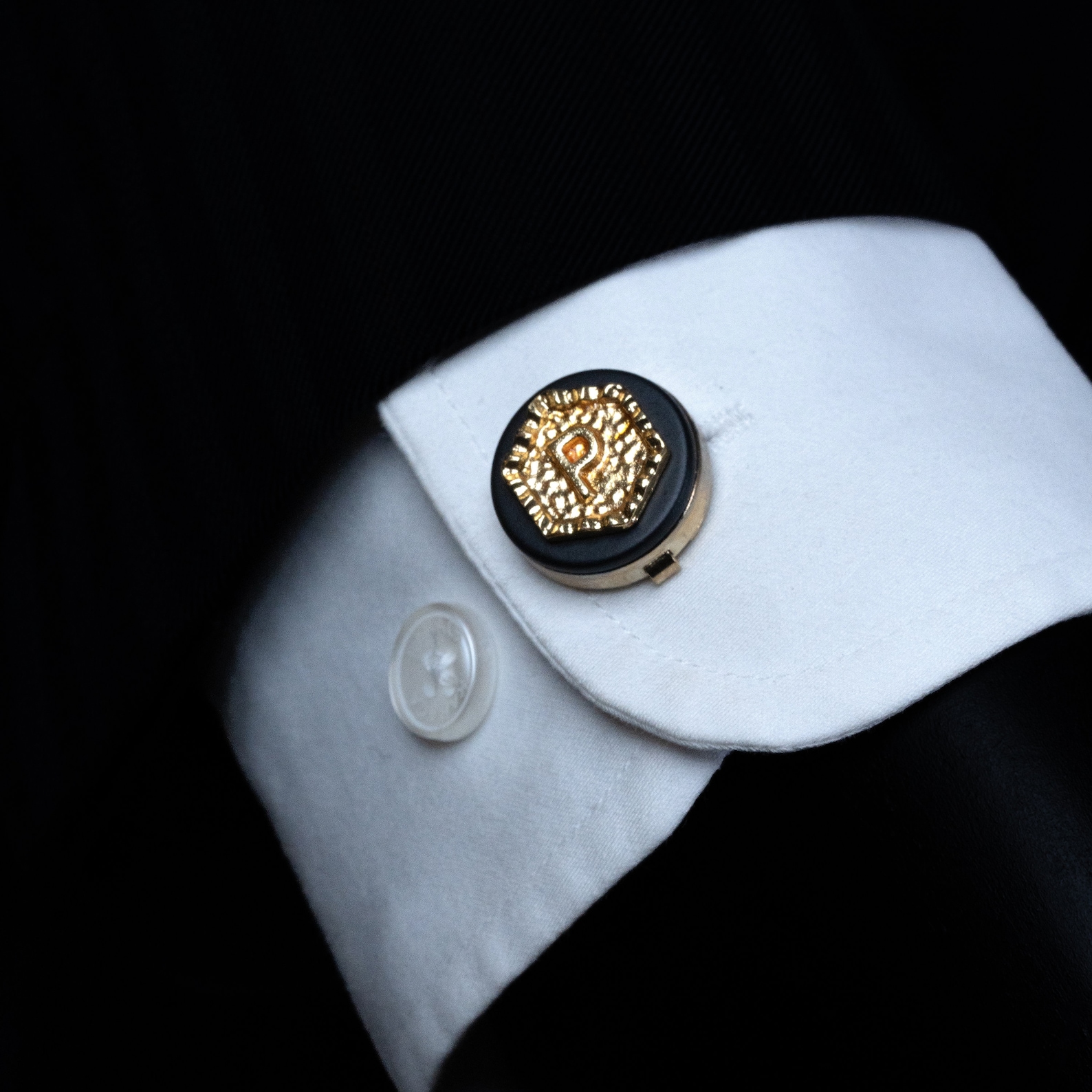 Personalized Initial Collar Pin: Handmade Gold Chain Brooch - Etsy