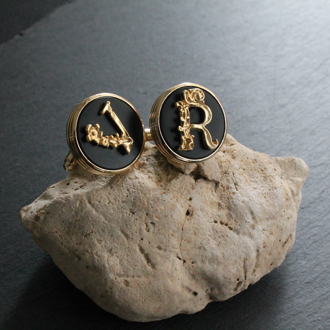 Personalized Initial Cufflinks, Handmade Letter Cuff Links, Unique ...