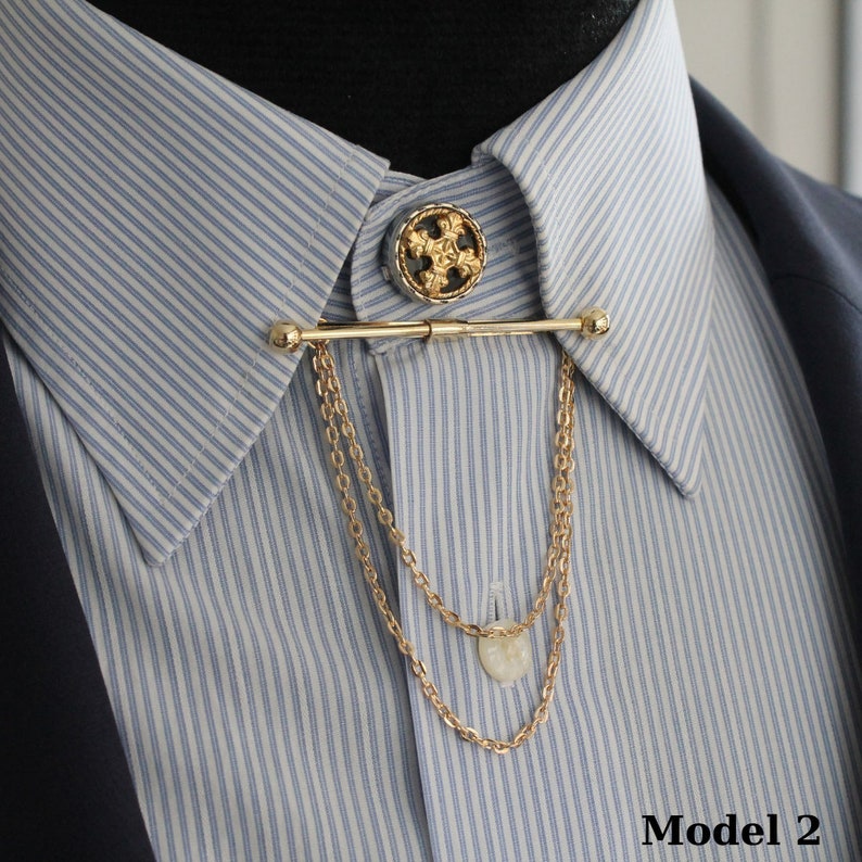 Gold Color Collar Pin Set, Collar Bar, Shirt Collar Clips, Men's Collar ...
