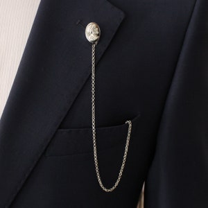 Lapel Chain Handmade, Unique Design Lapel Chain Pin, Gift for Him, Mens ...