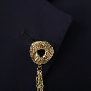 Gold Color Shirt Jacket Collar Chain Brooch Set, Suit Lapel Pin,shirt ...