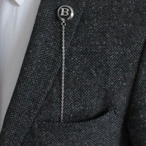 Customized Handmade Lapel Chain Pin, Unique Design Personalized Letter ...