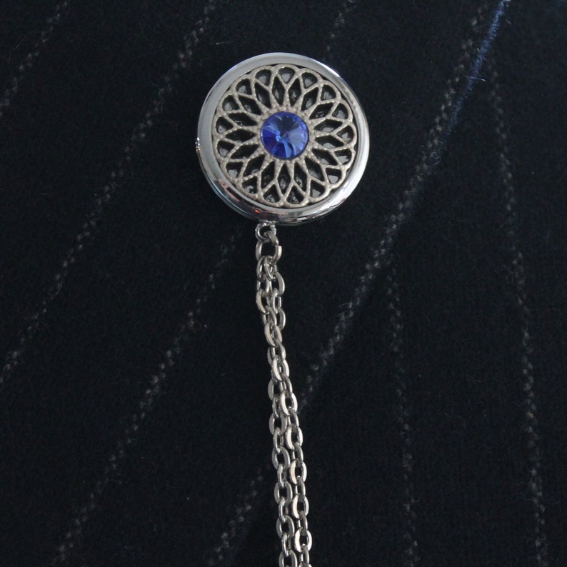 Handmade Shirt Collar Chain Brooch Set: Men's Lapel Pin Blue Stone ...