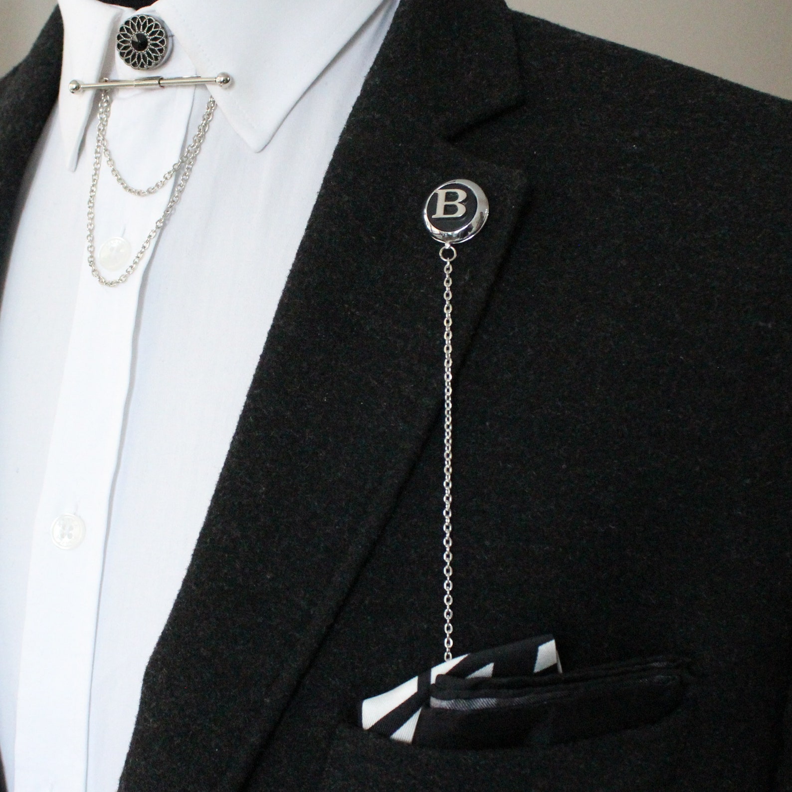 Customized Handmade Lapel Chain Pin Unique Design | Etsy