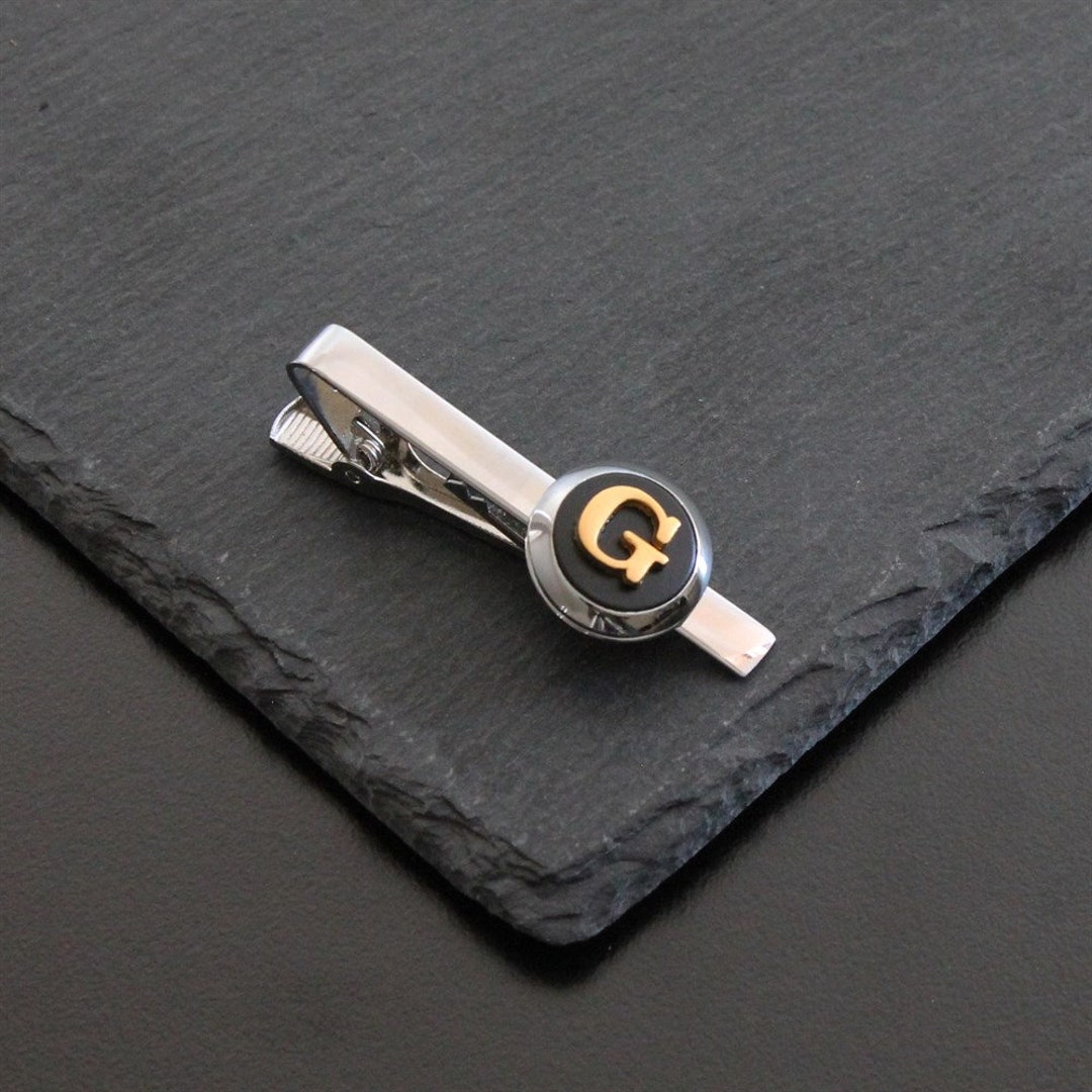 Customized Letter Tie Clip, Personalized Handmade Tie Bar, Lettered Tie ...