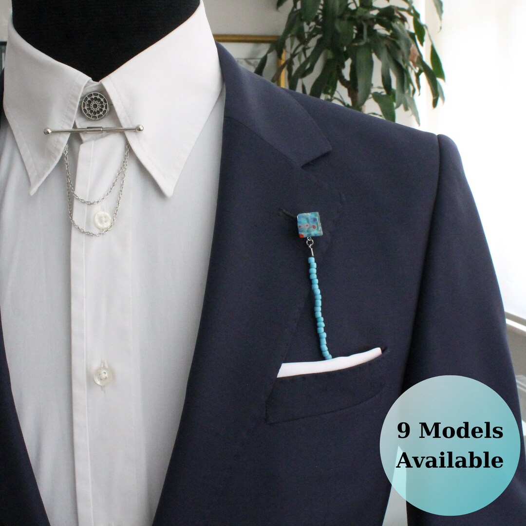 Handmade Stone Lapel Pin: Unique Design Brooch, Men's Jewelry - Etsy