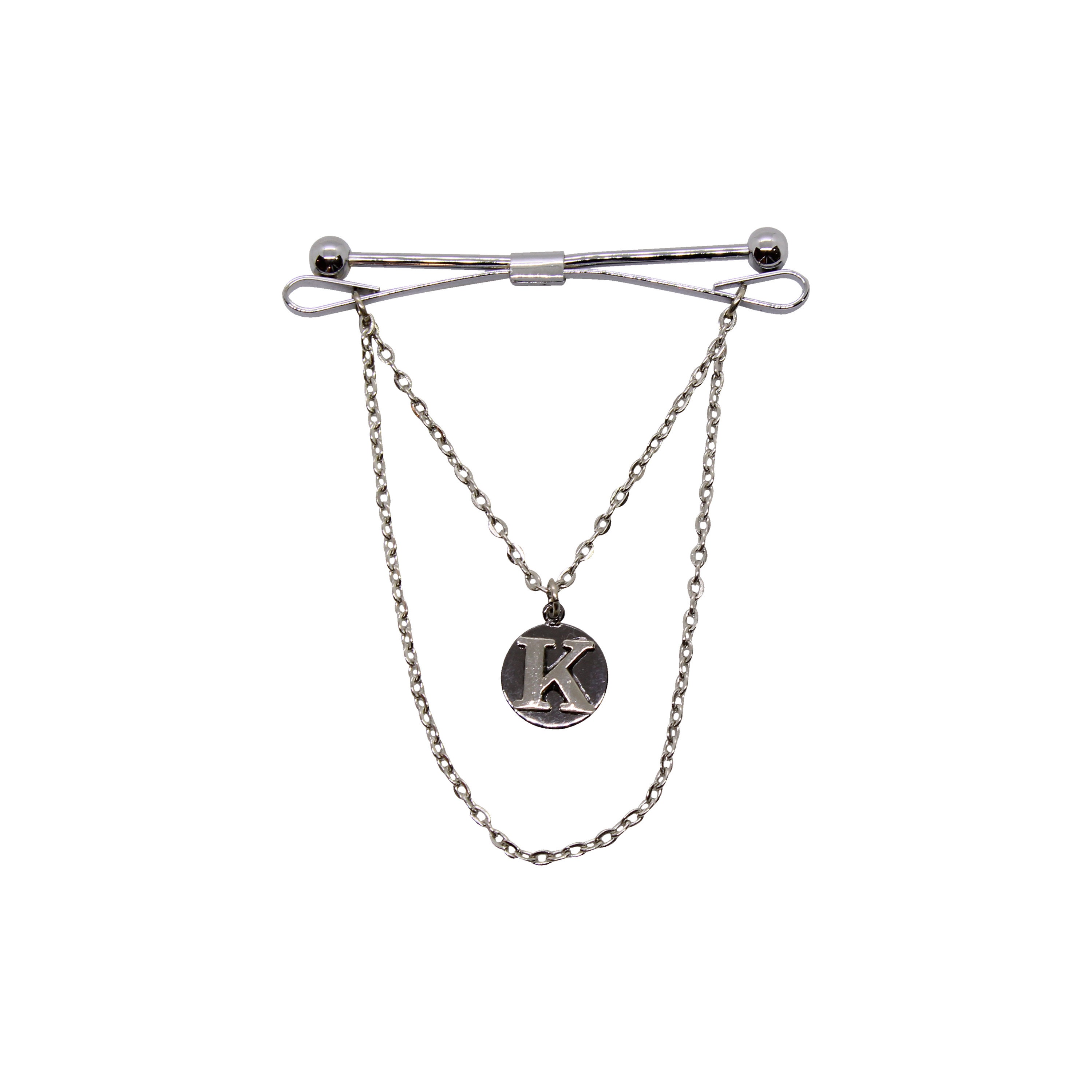 Silver Color Lettered Shirt Collar Pin Personalized Letter | Etsy