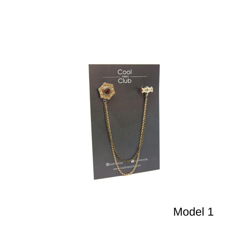 6 DIFFERENT MODELS / Handmade Jacket Chain Brooch / Men's | Etsy