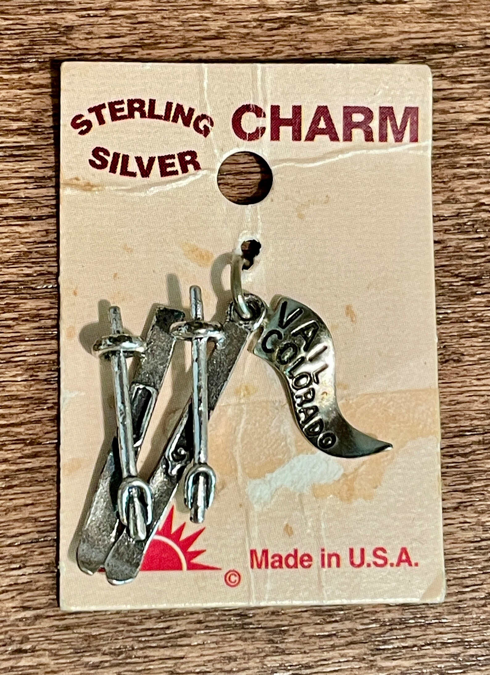 Vintage Sterling Silver Vail Colorado Skiing Charm, Made in USA - Etsy