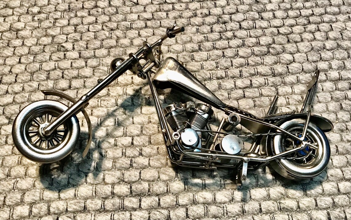 Custom Handmade Chopper 13” Raked Out Motorcycle Recycled and ...