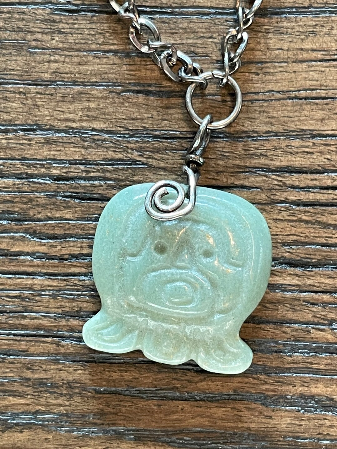 Vintage 1970s Aztec Meso American Green Apple Jade Hieroglyphic LORD ...