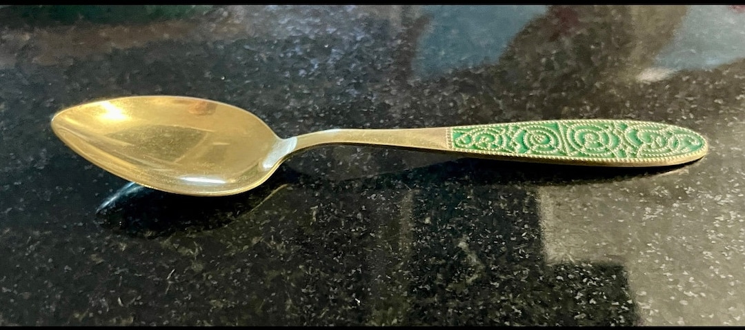 Vintage USSR Soviet Art Deco 875 Solid Silver Gilt & Enamel Cloisonne ...