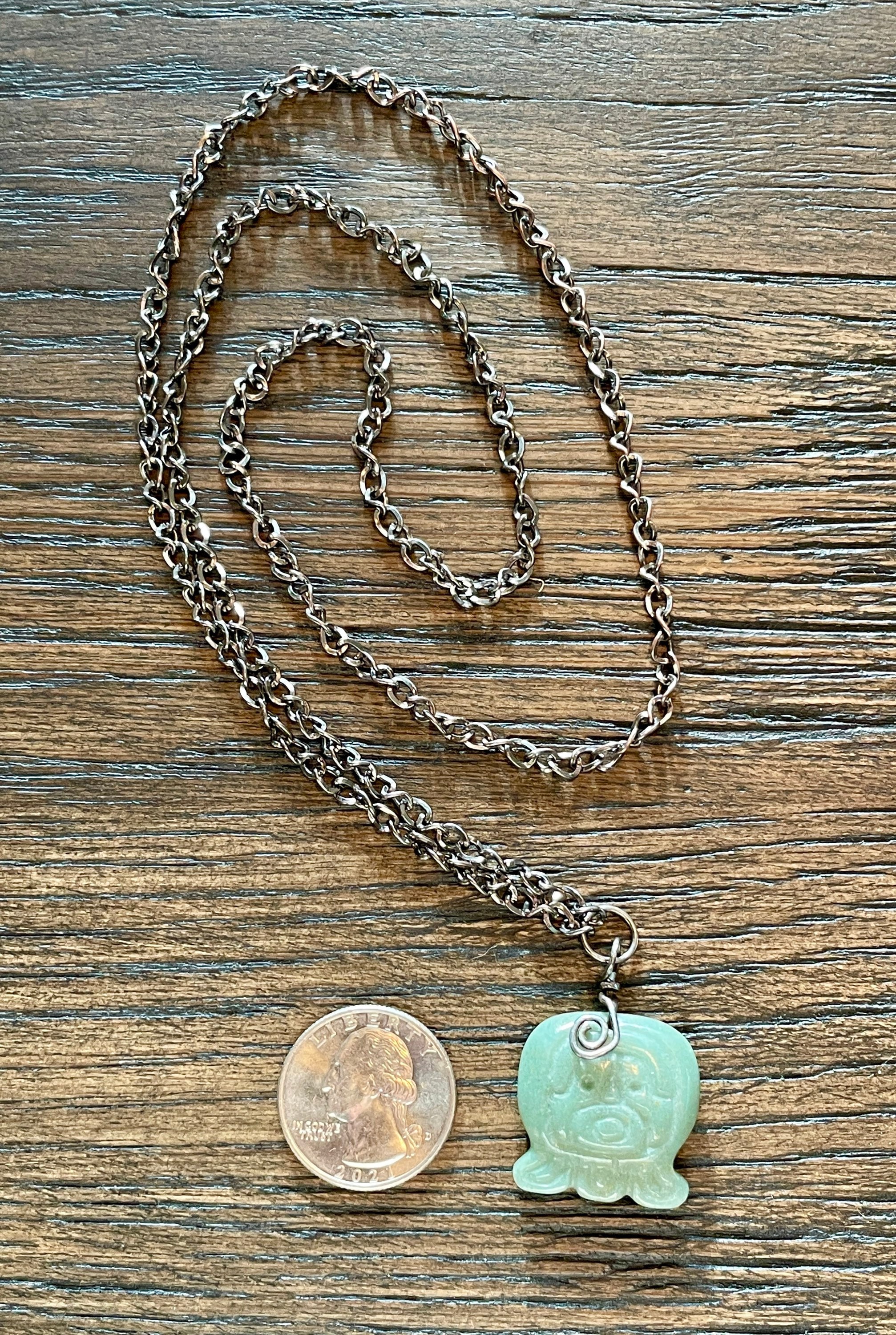 Vintage 1970s Aztec Meso American Green Apple Jade Hieroglyphic LORD ...