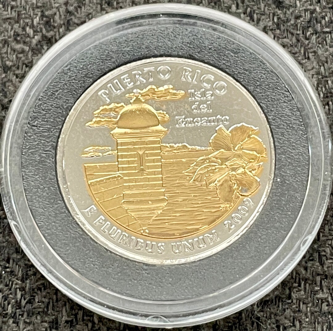 2007-D USA Quarter, Puerto Rican Gold Plated Quarter, 25 Cents Denver ...