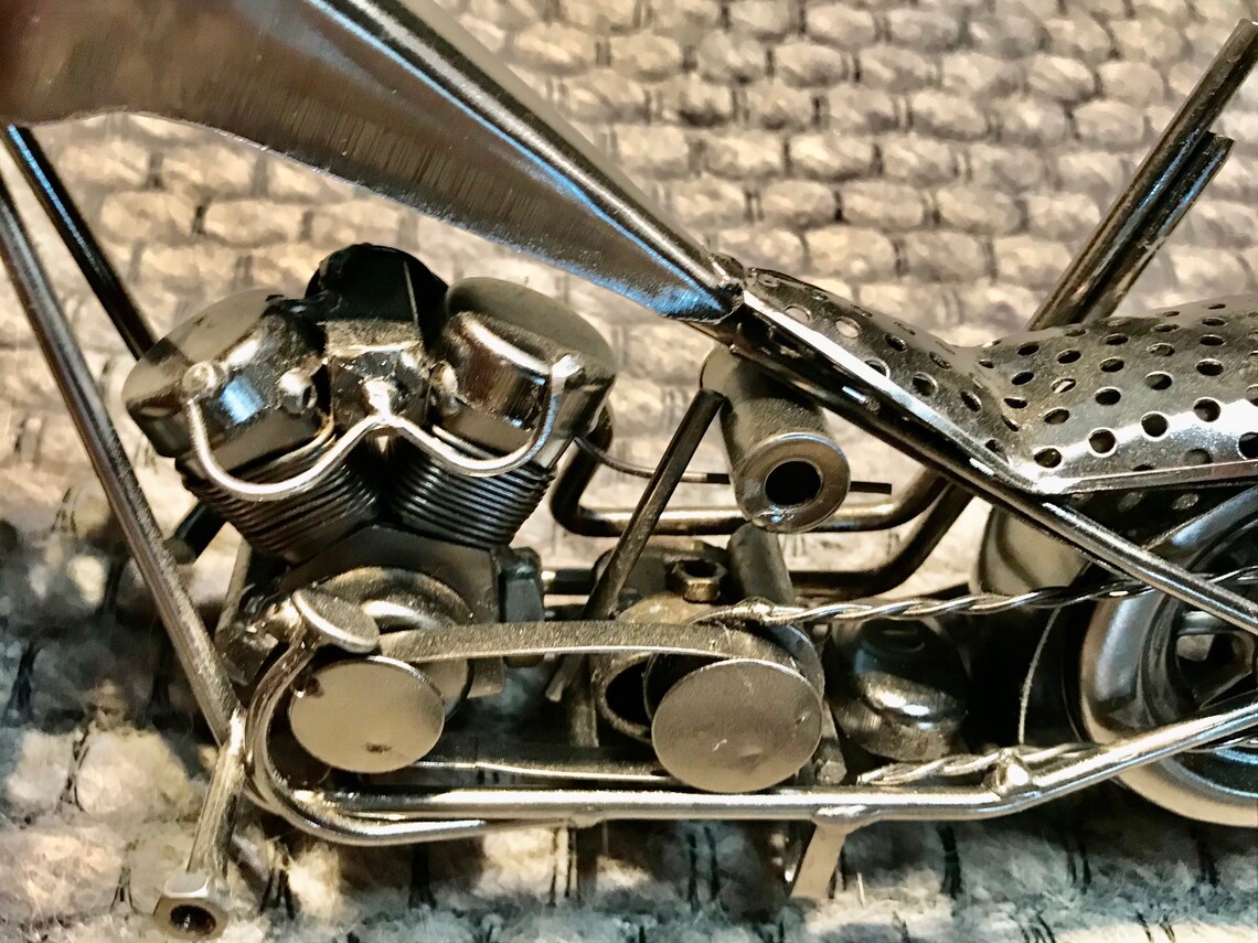 Custom Handmade Chopper 13” Raked Out Motorcycle Recycled and ...