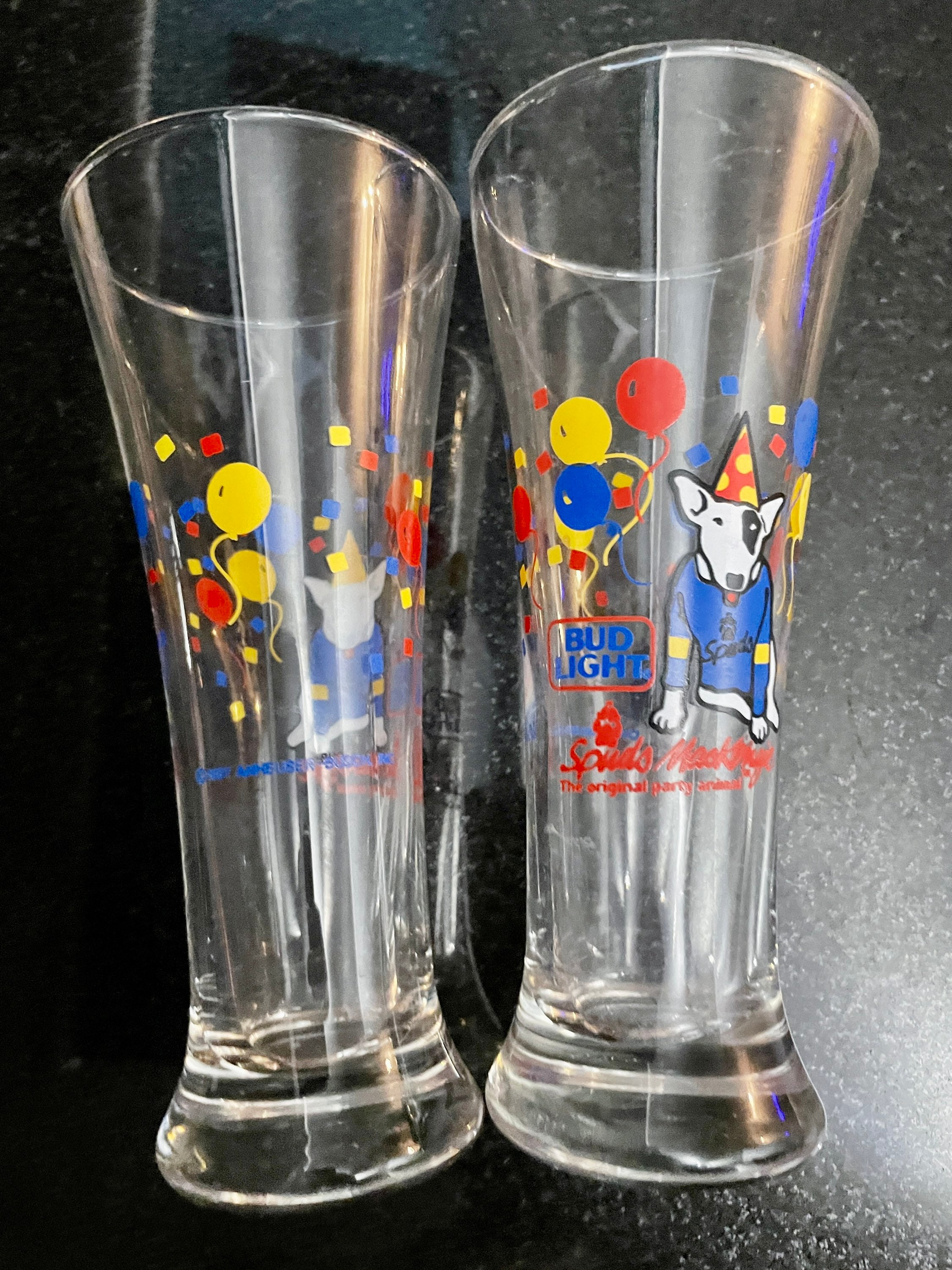 Vintage 1987 Spuds Mackenzie Bud Lite Beer Glasses, Pair - Etsy