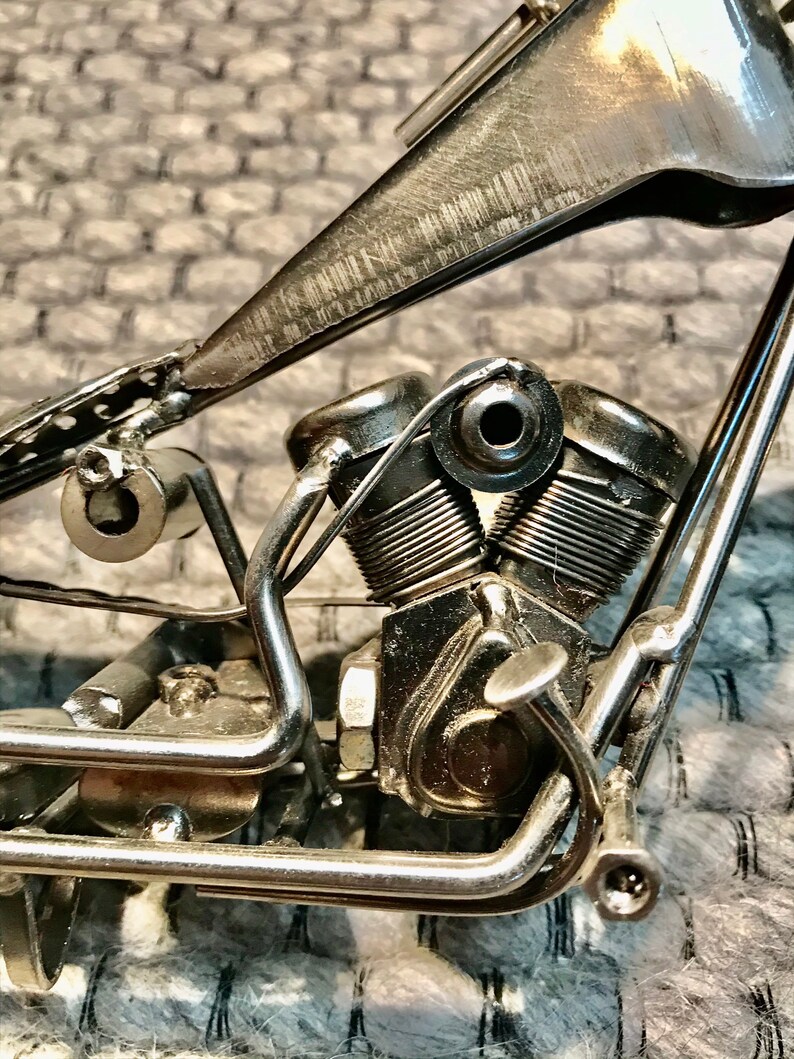 Custom Handmade Chopper 13” Raked Out Motorcycle Recycled and ...