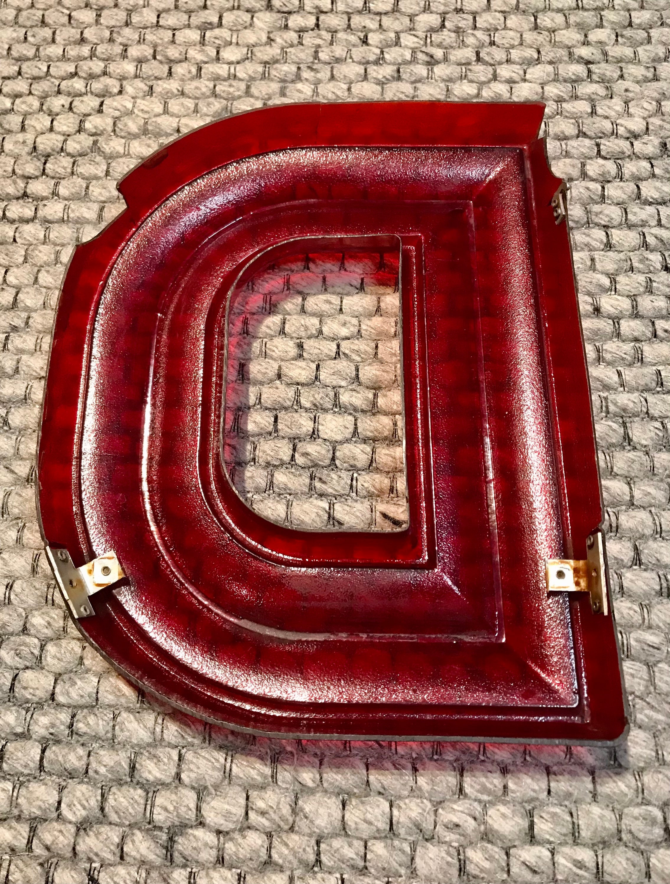Vintage 1960s Red Translucent Marquee Letter D Back Lit - Etsy