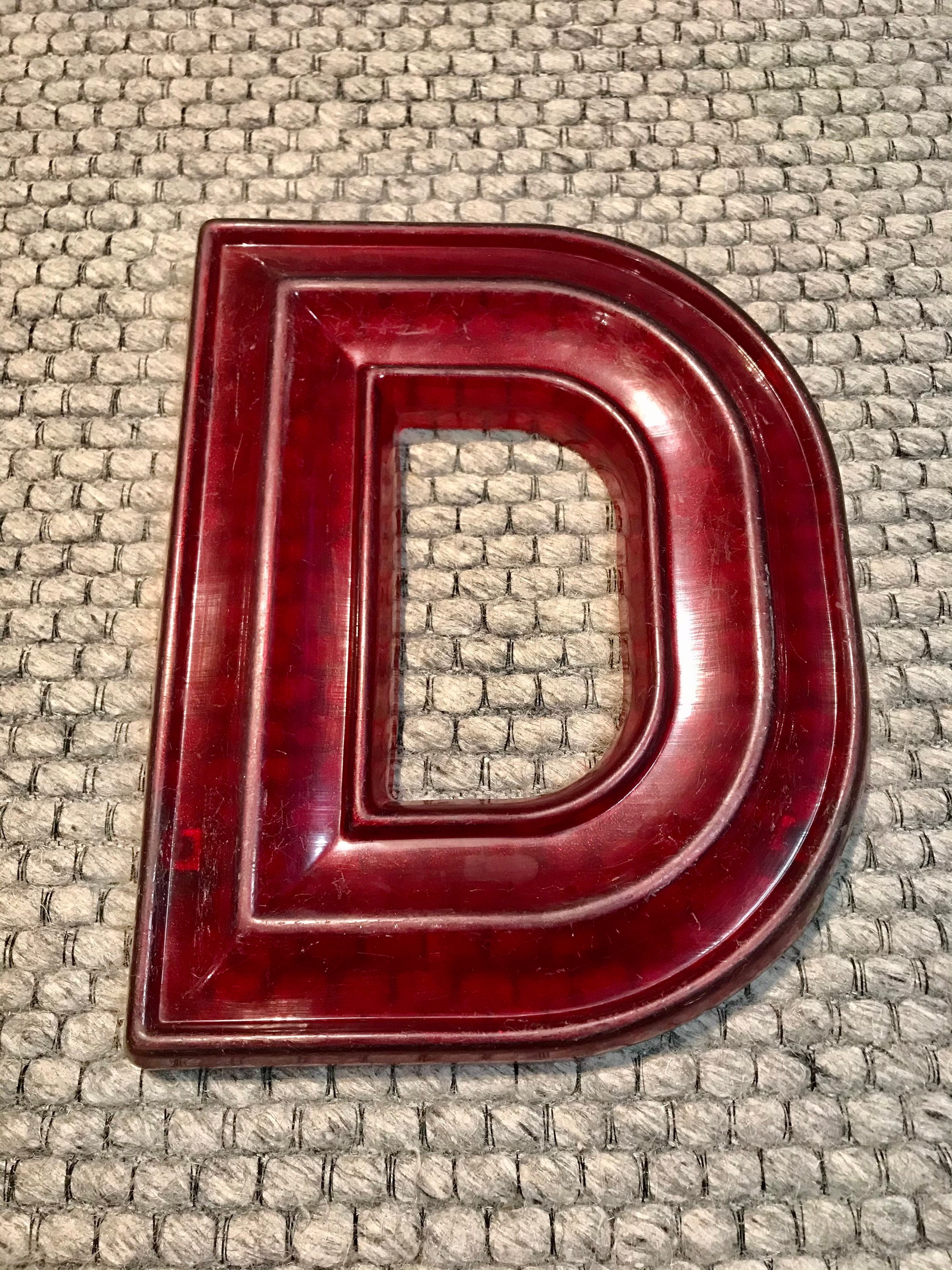Vintage 1960s Red Translucent Marquee Letter D Back Lit - Etsy