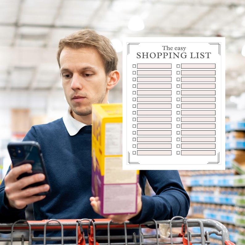 Printable Shopping List Template, to Buy List, Item Checklist, Grocery ...