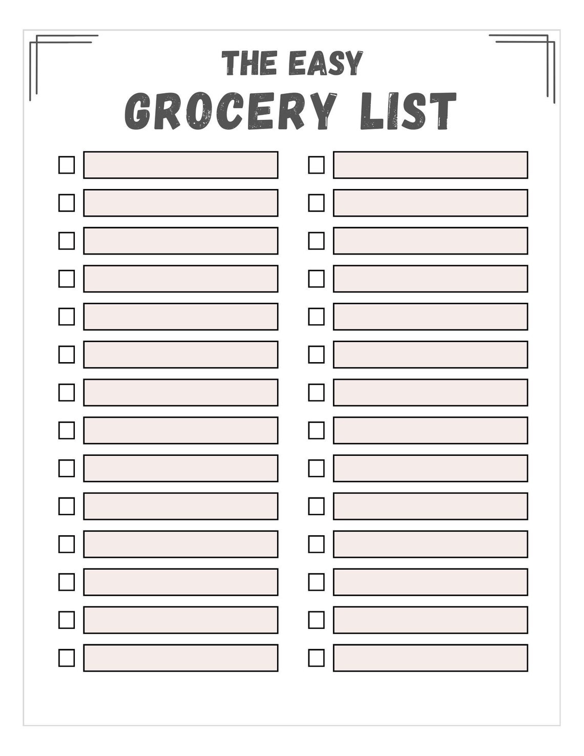 Printable Shopping List Template, to Buy List, Item Checklist, Shopping ...