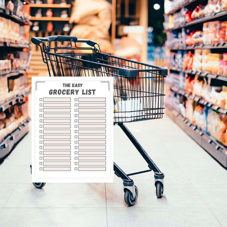 Printable Shopping List Template, to Buy List, Item Checklist, Shopping ...