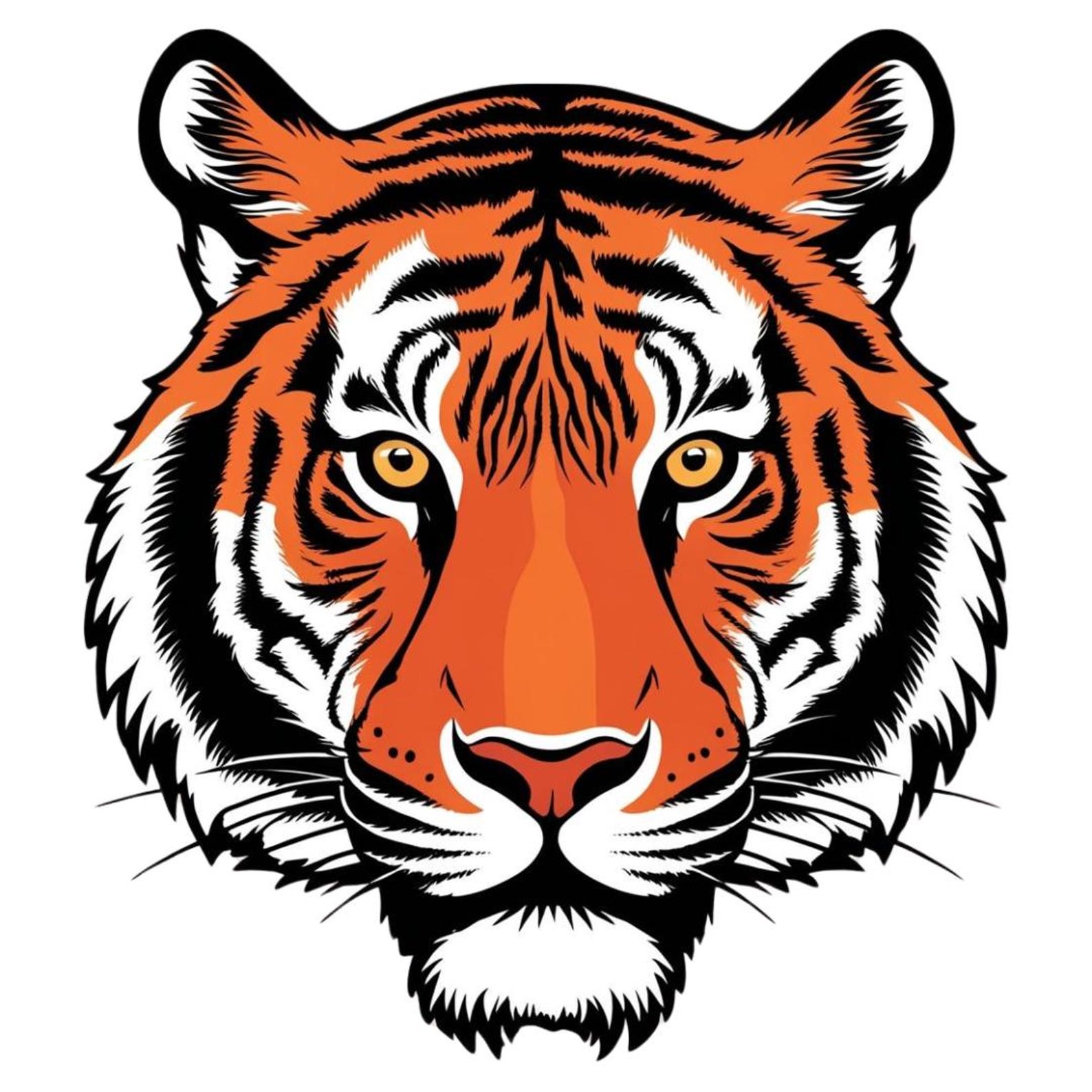 Intricate Tiger Face SVG Tangly Tiger Vector Design Digital Download ...