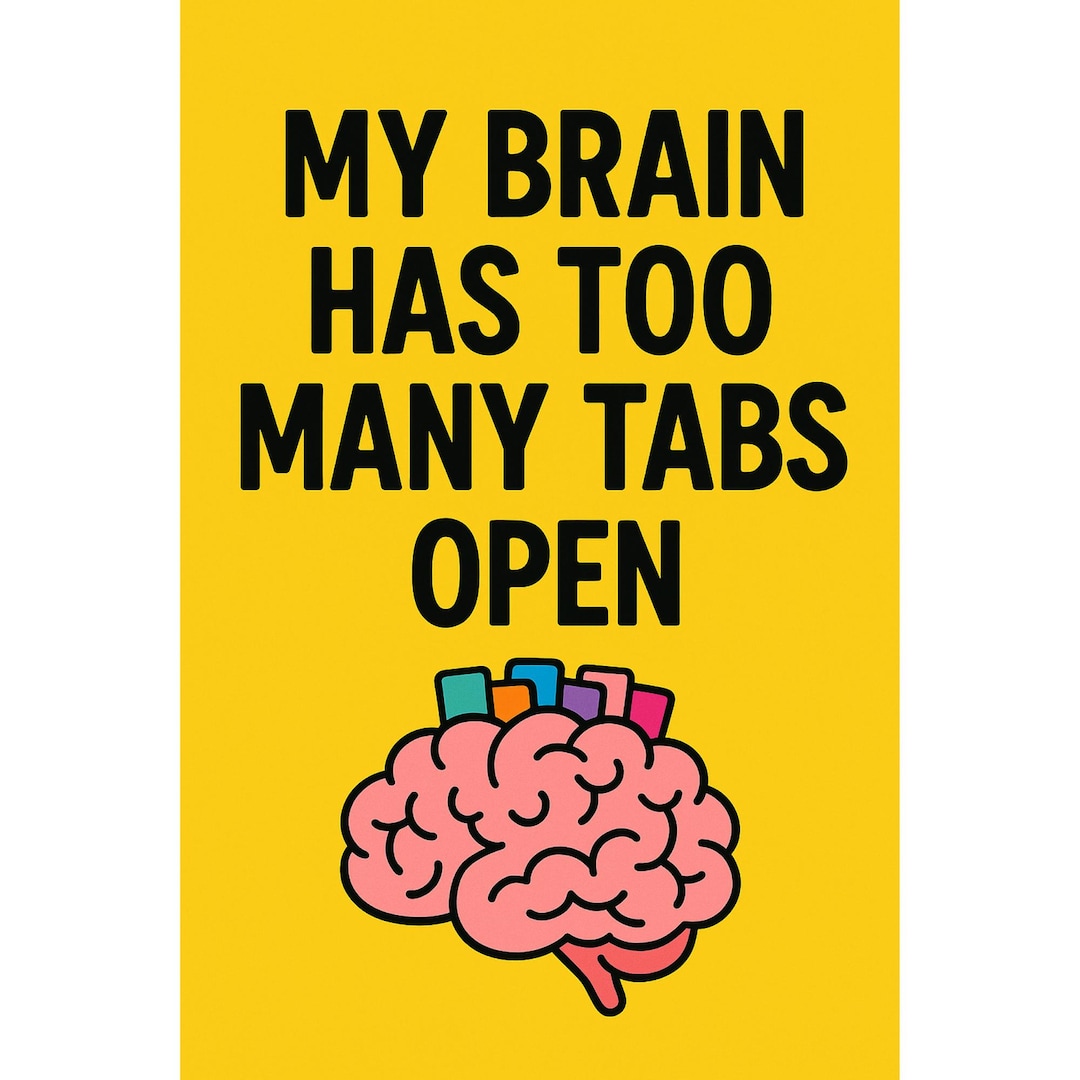 Funny Mental Overload Printable Card – Humorous 5x7 Vertical Greeting ...