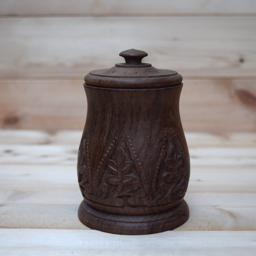 Engraved Wooden Indian Spice Jar - Etsy
