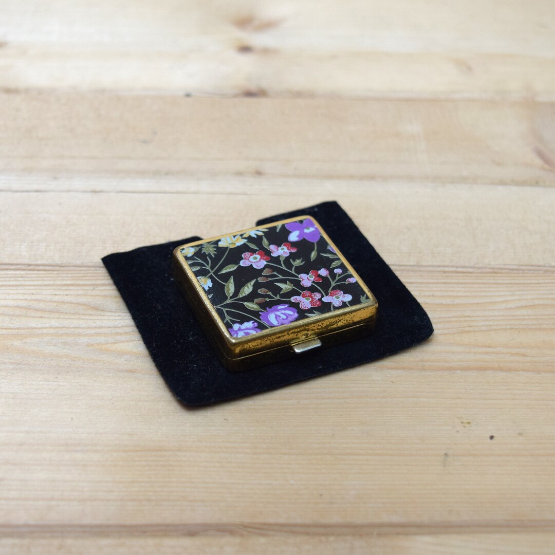 Small Square Stratton Floral Compact - Etsy