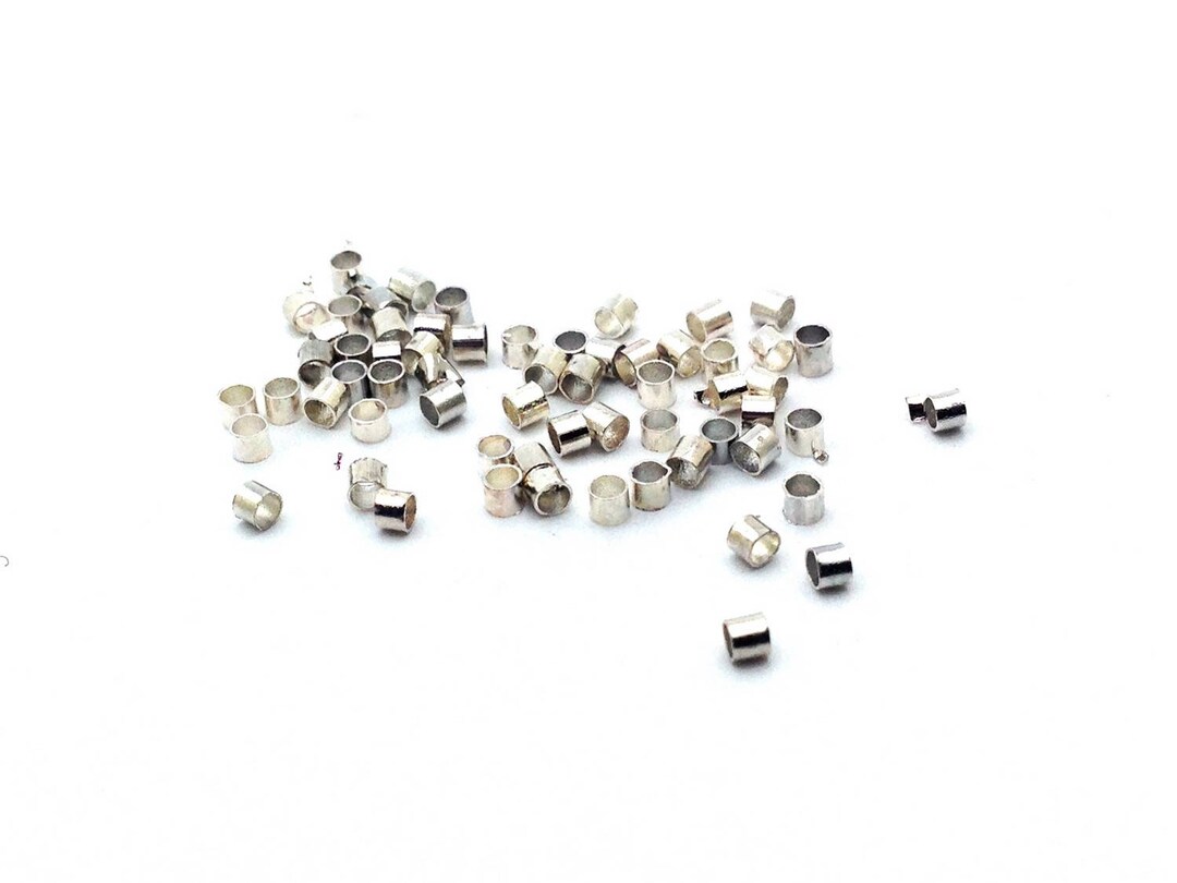 10g Beads to Crush Tube Shape, Light Silver Metal, 2mm about 800 Beads ...