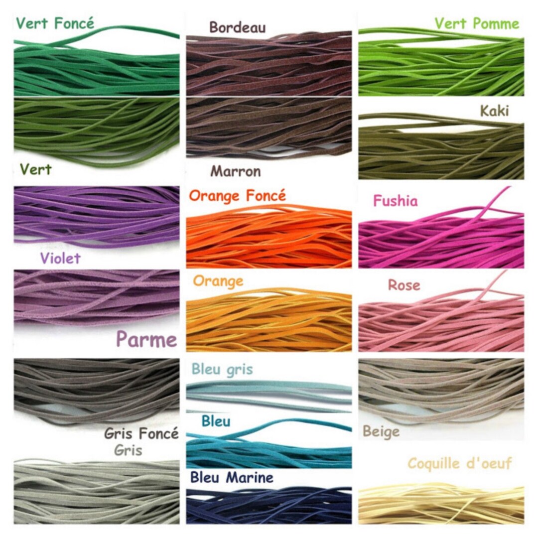 10 1mx3mm Strings of Wool Suede, 21 Colours to Choose From - Etsy