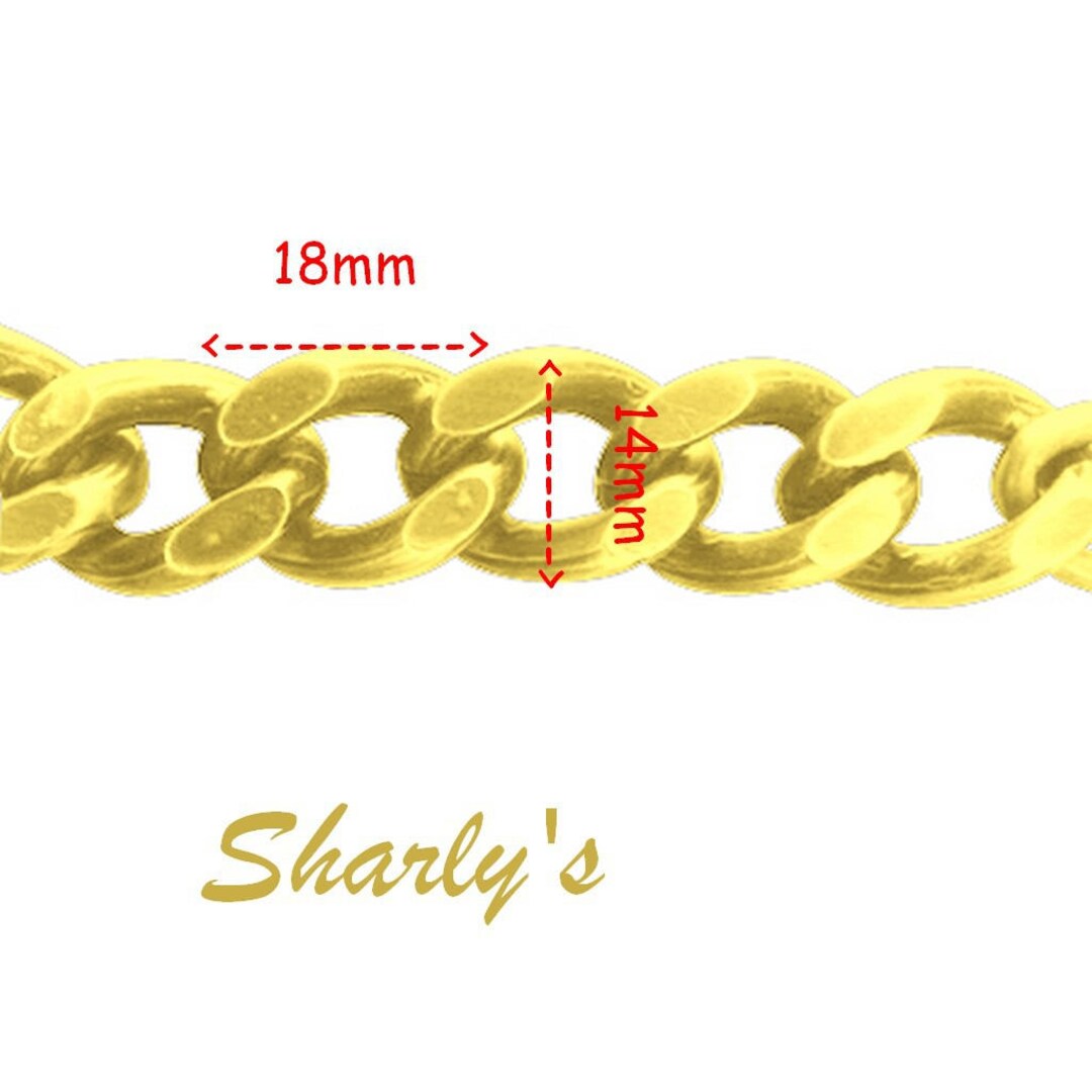 20cm Very Large Chain Gourmet Links 18x14mm Gold Metal - Etsy