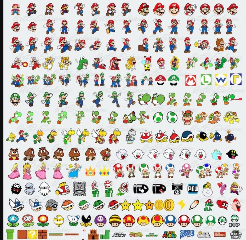 Super Mario SVG Bundle for Cricut and Sublimation, Mario Family Layered ...
