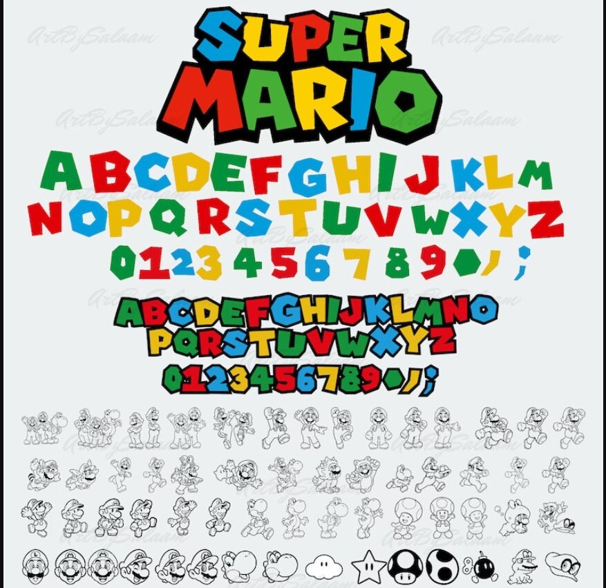 Super Mario SVG Bundle for Cricut and Sublimation, Mario Family Layered ...