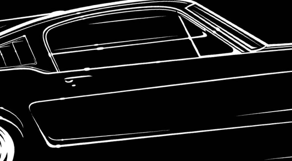 Big Banner 1965 1966 Fastback Mustang Art Ford GT 65 66 2+2 Silhouette ...