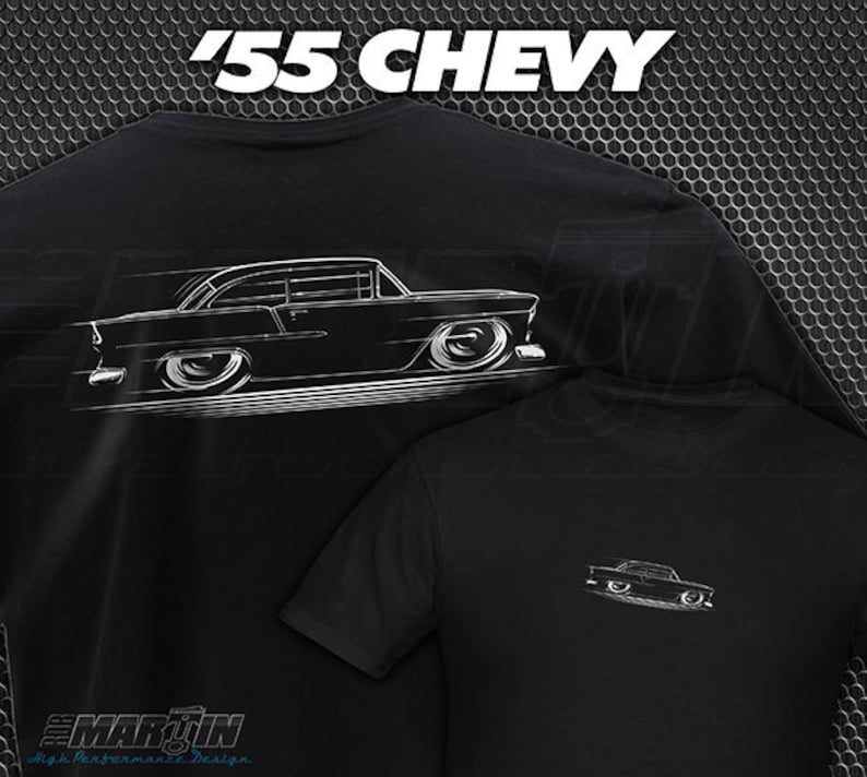 T-shirt 1955 Chevy Design '55 Chevrolet Bel Air Del Ray Coupe ...