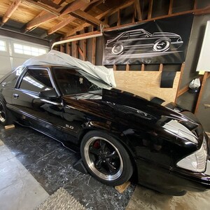 Fox Body Mustang SVT Cobra Art BIG BANNER 1993 Ford 5.0L Silhouette Art ...