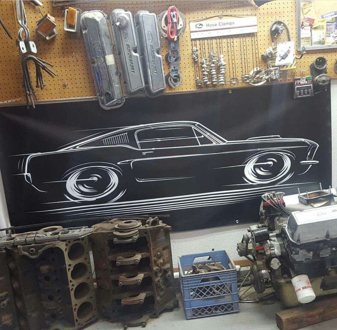 Big Banner 1965 1966 Fastback Mustang Art Ford GT 65 66 2+2 Silhouette ...