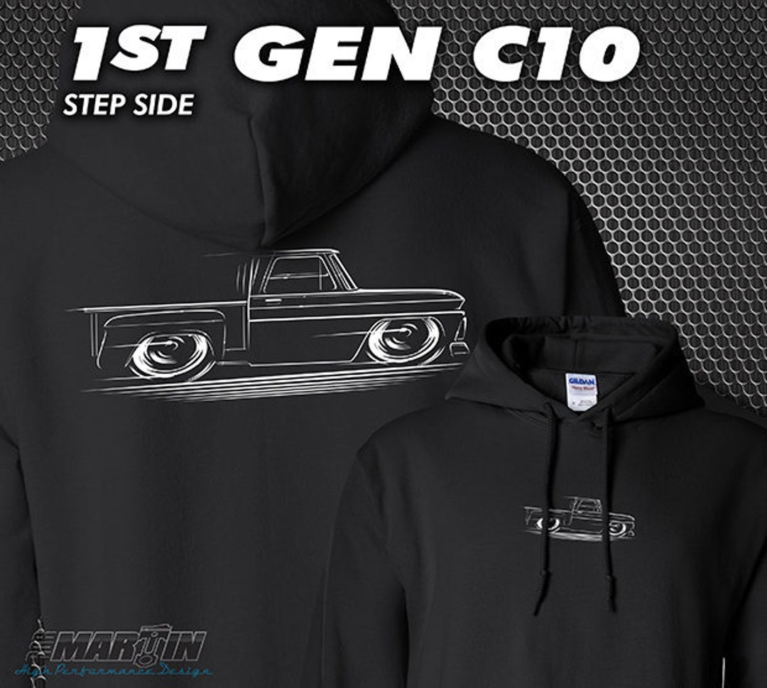 First Gen C10 Step Side Chevy GMC Truck Hoodie 1960-1966 Silhouette Art ...