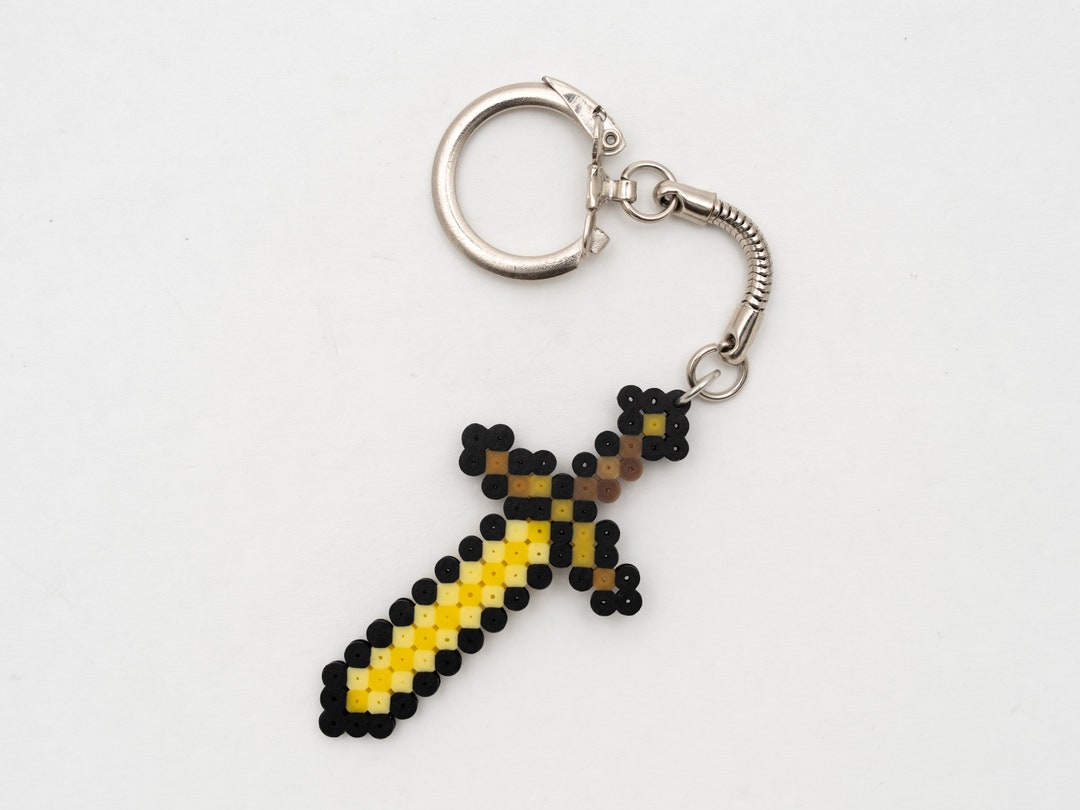 Gold Sword Minecraft Keychain - Etsy