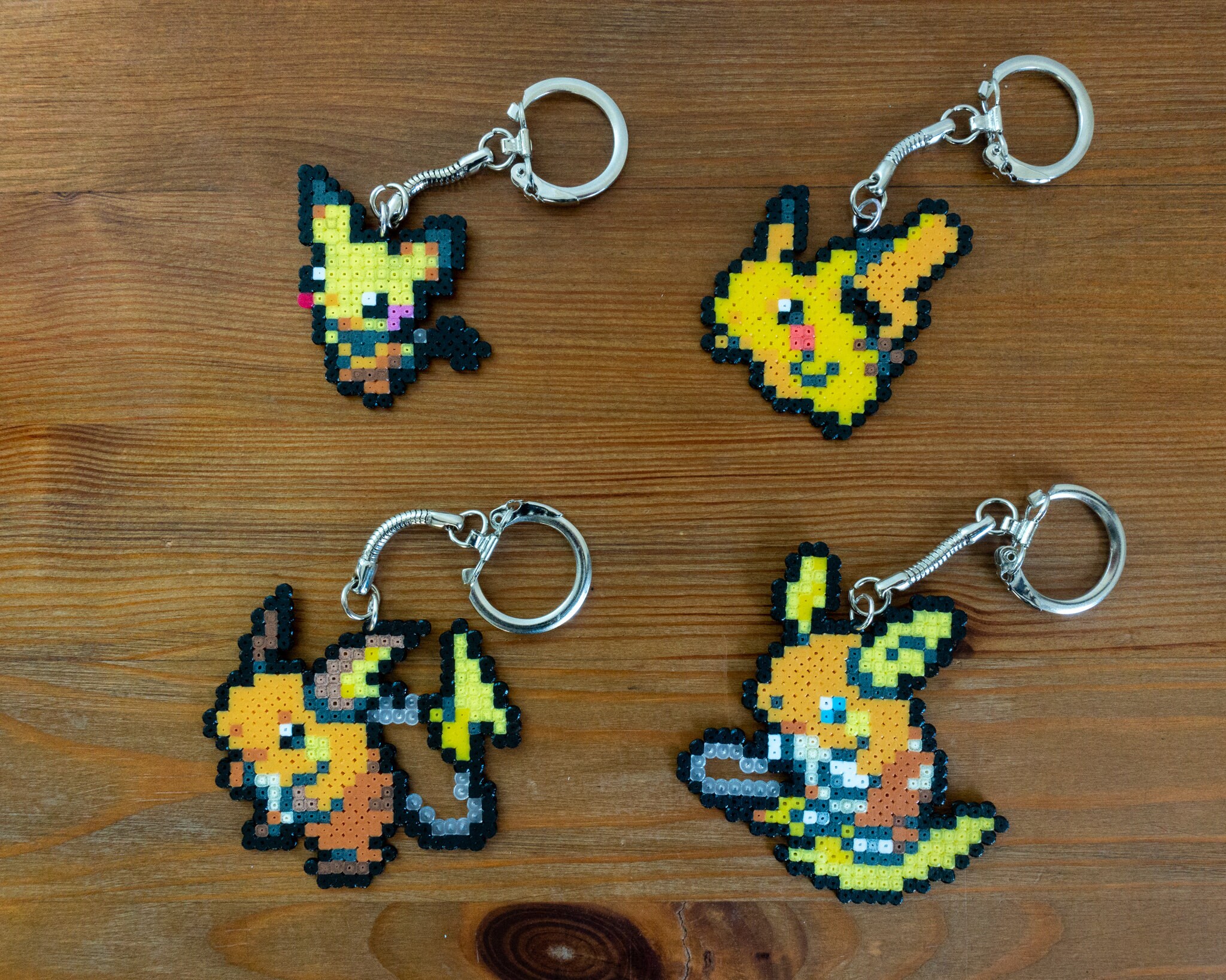 Pichu Pikachu Raichu and Alolan Raichu Pokemon Keychains - Etsy