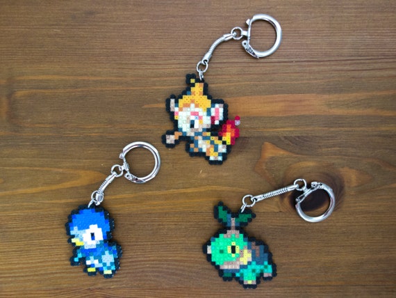 Piplup Chimchar and Turtwig Keychains Pins Brooches | Etsy