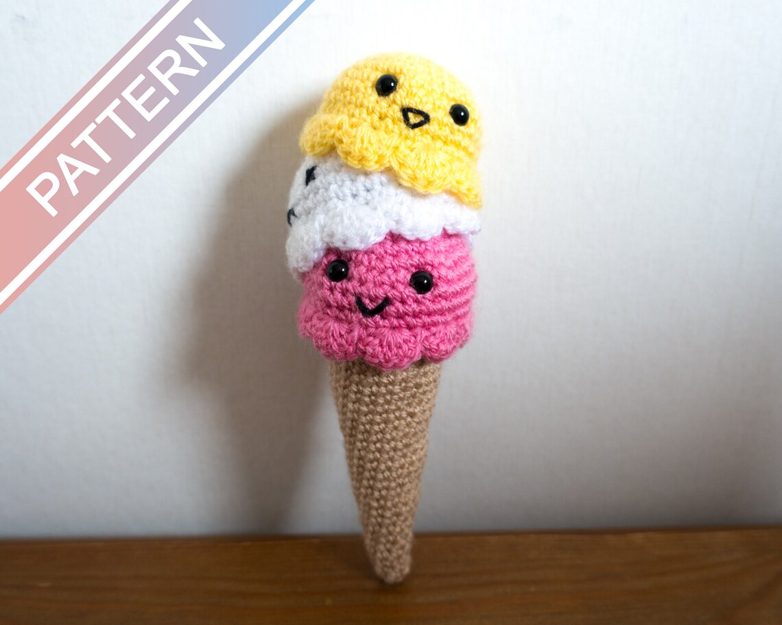 Ice Cream Crochet Pattern Easy Crochet Pattern Amigurumi - Etsy