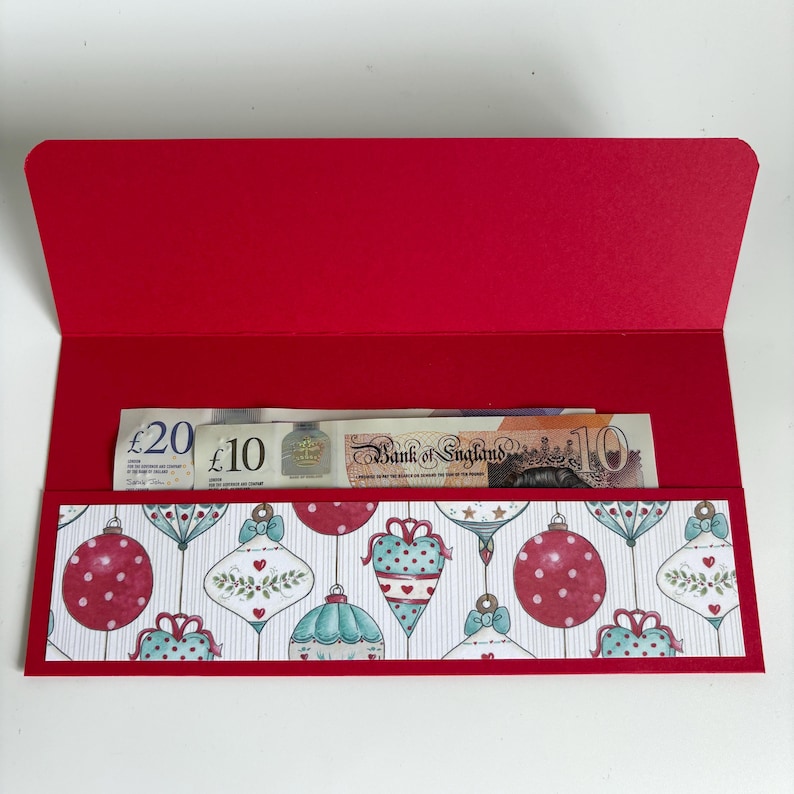 Christmas Money Envelope. Christmas Gift Wallet. Handmade. Red and ...